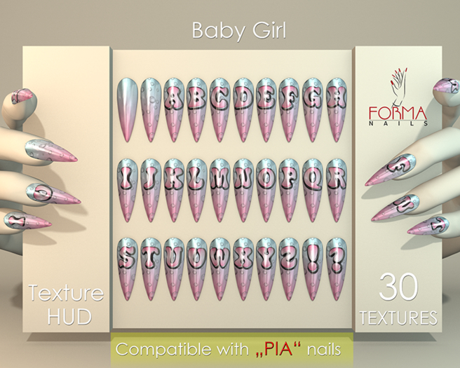 Second Life Marketplace - [FORMANAILS] NAILS -TEXTURE HUD - BABY GIRL