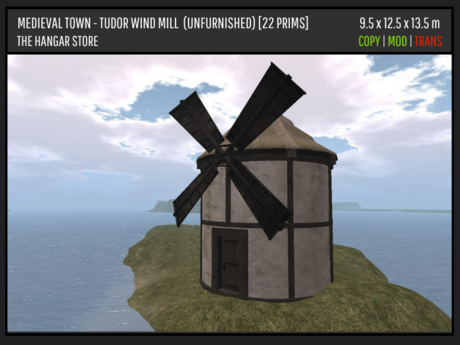 Second Life Marketplace - MEDIEVAL TUDOR WIND MILL [22 PRIMS]