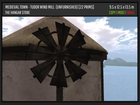 Second Life Marketplace - MEDIEVAL TUDOR WIND MILL [22 PRIMS]
