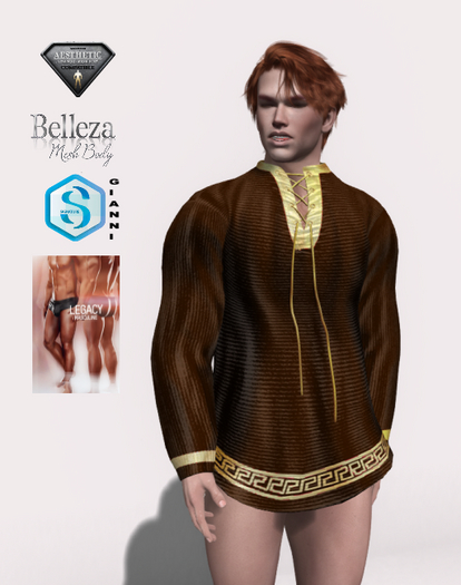 Second Life Marketplace - Viata Adonis Tunic Brown