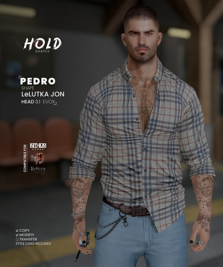 Second Life Marketplace - HOLD SHAPES - Pedro - Shape LeLUTKA Jon 3.1 ...
