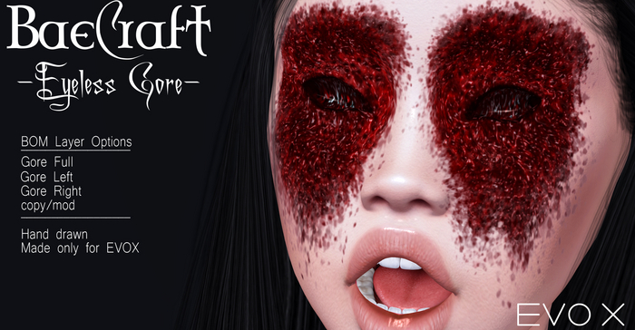 Second Life Marketplace - {Baecraft} Eyeless Gore - Lelutka EVO X BOM