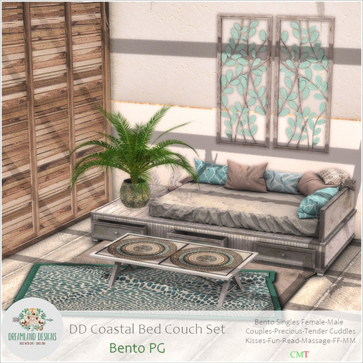 Second Life Marketplace - DD Coastal Bed Couch Set PG/ADD