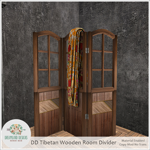 Second Life Marketplace - DD Tibetan Wooden Room Divider /ADD