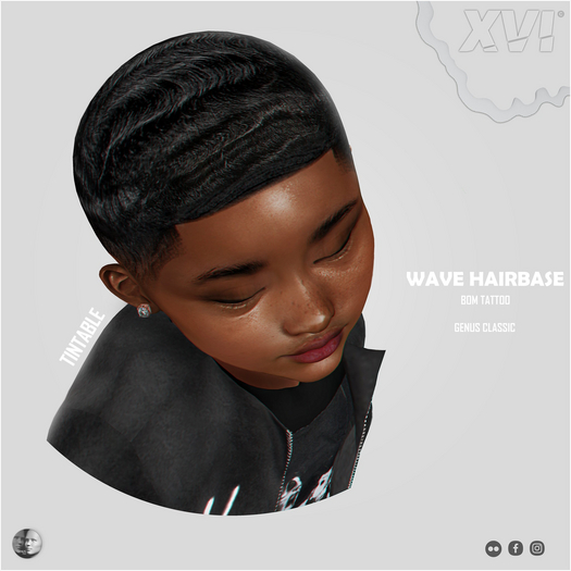 Second Life Marketplace - XVI - Wave Hairbase Youth / Genus