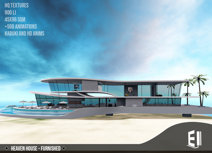 Second Life Marketplace - Heaven House V2 Erfe Design Full Furnished