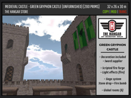 Second Life Marketplace - GREEN GRYPHON CASTLE [280 PRIMS]