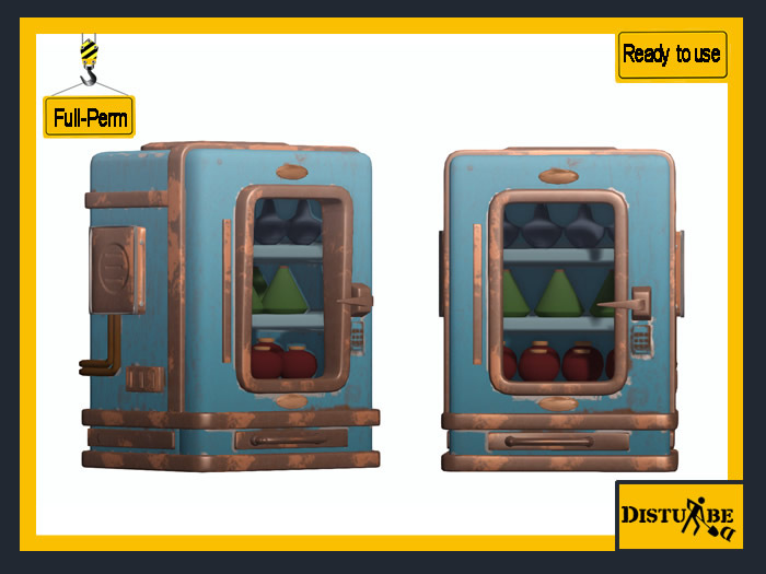 Second Life Marketplace - ::DisturbeD:: Steampunk Fridge - FULL PERM MESH