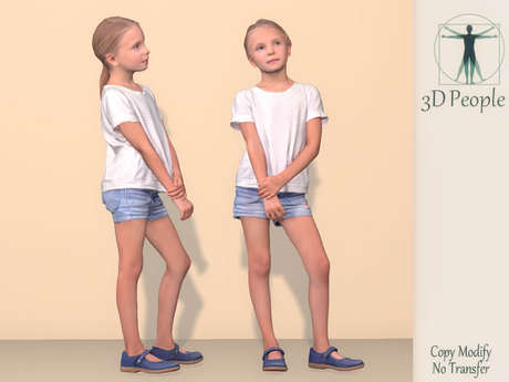 Second Life Marketplace - 3D People - Family - Girl Kid Standing (2 LI)