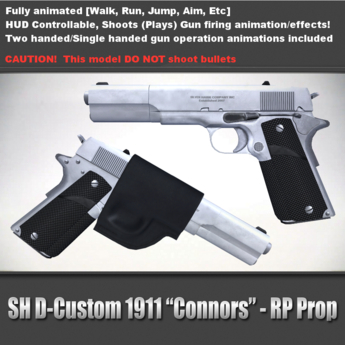 Second Life Marketplace - SH RP Prop Gun - D-Custom 1911 "Connors"