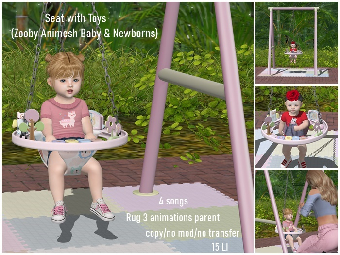 Second Life Marketplace - {Pink&Blue}Seat with Toys (Zooby animesh)