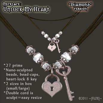 Second Life Marketplace - Necklace - Unlock My Heart, "Diamond ...