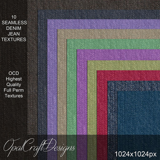 Second Life Marketplace - OCD 10 SEAMLESS DENIM JEAN TEXTURES