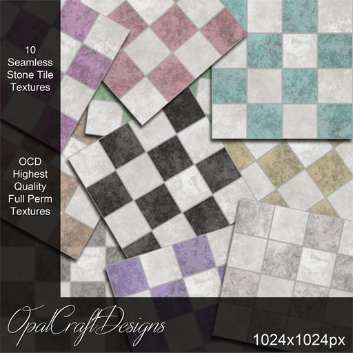 Second Life Marketplace - OCD 10 SEAMLESS STONE TILE TEXTURES