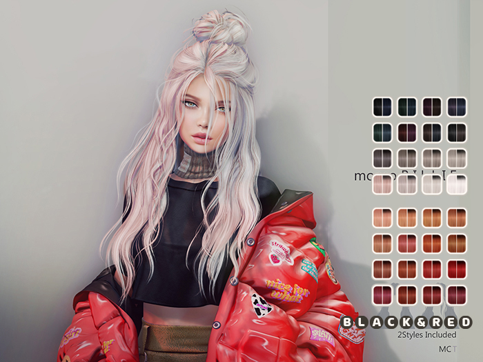 Second Life Marketplace - [monso] Billie Hair /Black & Red