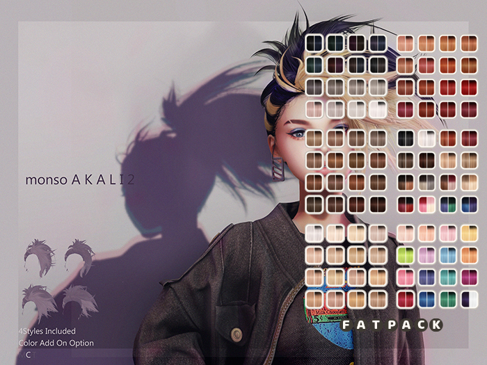 Second Life Marketplace - [monso] Akali2 Hair /Fatpack