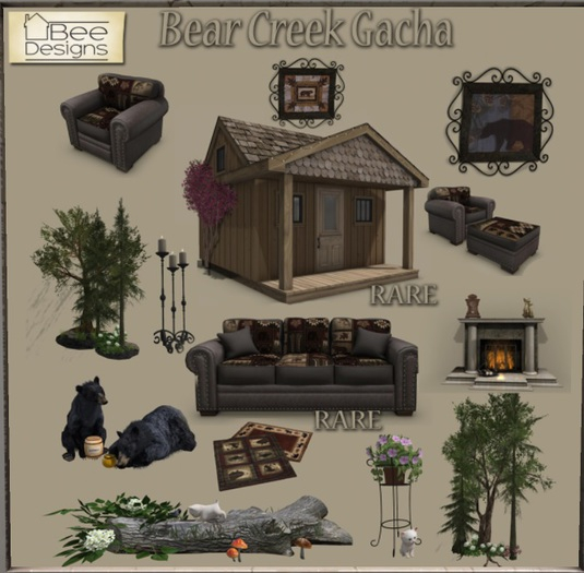 Second Life Marketplace - .Bee designs:.Bear Creek gacha Trees 1