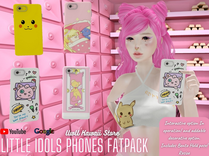 Second Life Marketplace - Little idols phone Fatpack - UwU Kawaii Store