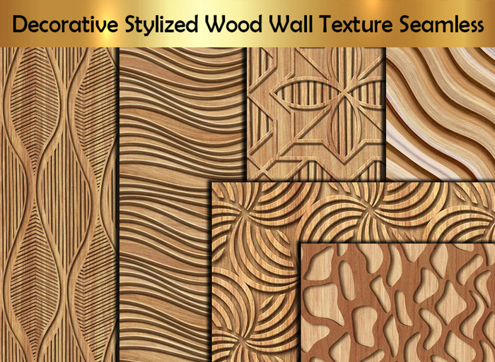 Second Life Marketplace - Decorative Stylized Wood Wall Texture Seamless A