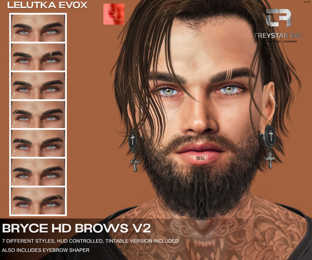 Second Life Marketplace - { Treystar Inc. } - Bryce HD Brows V2 ...