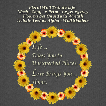 Second Life Marketplace - Floral Wall Tribute Life