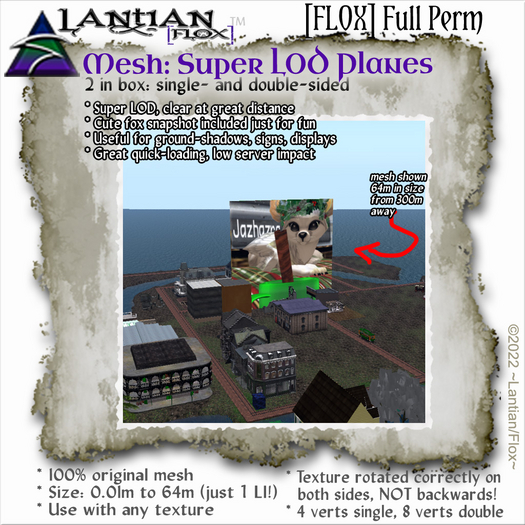 Second Life Marketplace - [FLOX]FP Mesh: Super-LOD Planes (2 in box ...