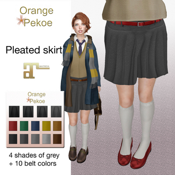 Second Life Marketplace - Orange*Pekoe - Mini pleated skirt DEMO