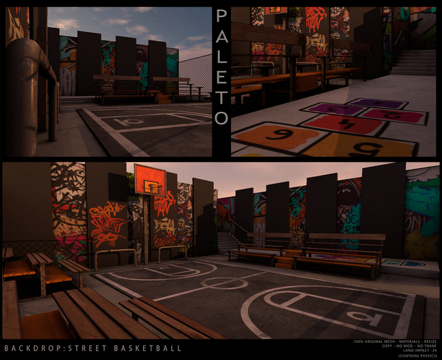 Second Life Marketplace - .PALETO.Backdrop:. Street basketball