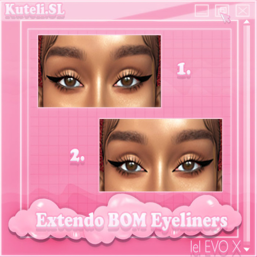 Second Life Marketplace - Kuteli - EvoX - BOM - Extendo Eyeliners GIFT