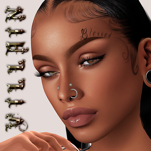Second Life Marketplace - Villain "Blessed" Face Tattoo (Lelutka EvoX)