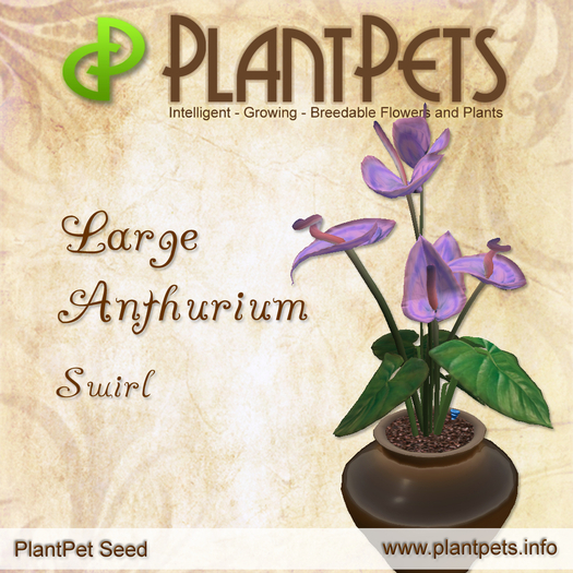 Second Life Marketplace - PlantPet Seed [Large Anthurium *Swirl*]
