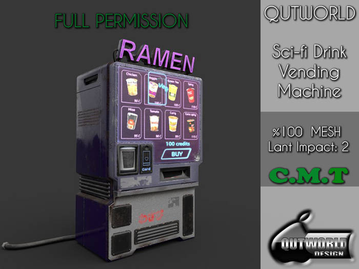 Second Life Marketplace - .::QUTWORLD Sci-fi Drink Vending Machine::.FP