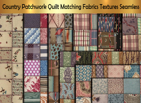 Second Life Marketplace - Country Patchwork Quilt Matching Fabrics ...