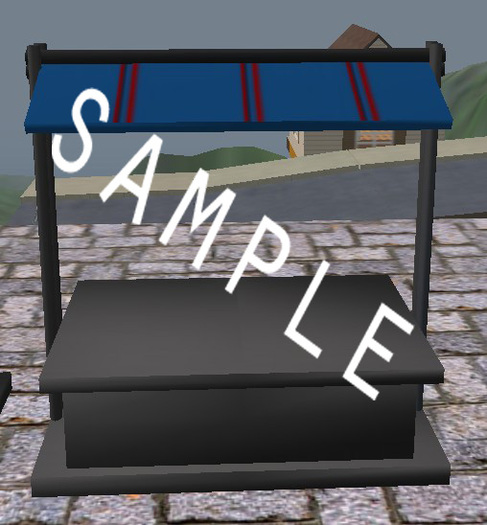 Second Life Marketplace - market stall 1 prim with blue stripes baked ...