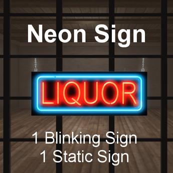 Second Life Marketplace - Liquor Neon Sign - Blinking & Non-Blinking