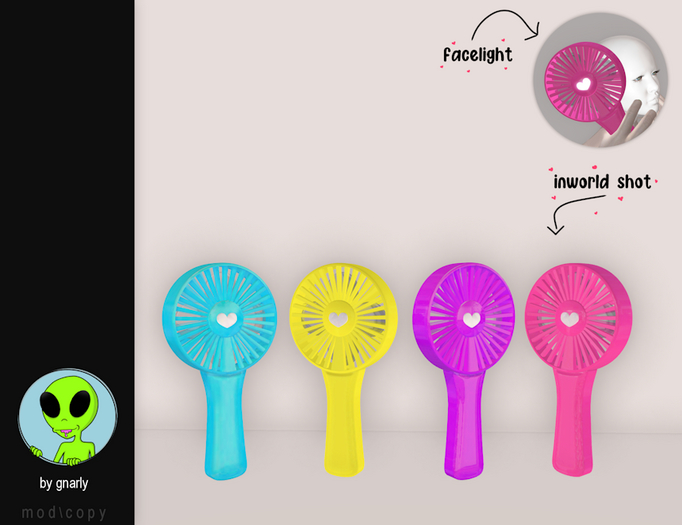 Second Life Marketplace - G/\/ARLY:: Plastic Hand Fan - Lime