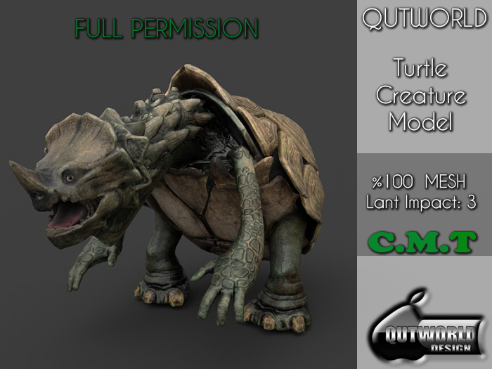 Second Life Marketplace - .::QUTWORLD Turtle Creature Model::.FP