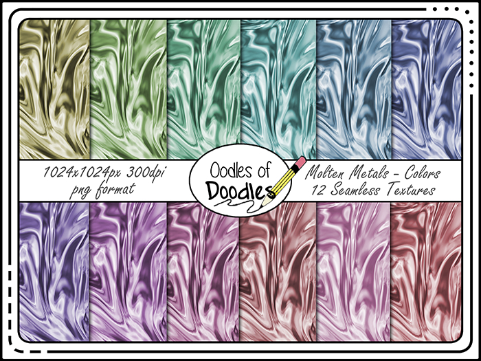 Second Life Marketplace - Oodles of Doodles - Molten Metal Colors