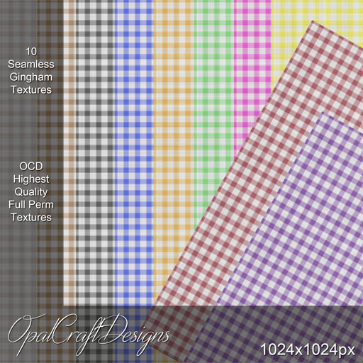 Second Life Marketplace - OCD 10 SEAMLESS GINGHAM TEXTURES