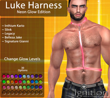Second Life Marketplace - Ignition Luke Harness Neon Glow