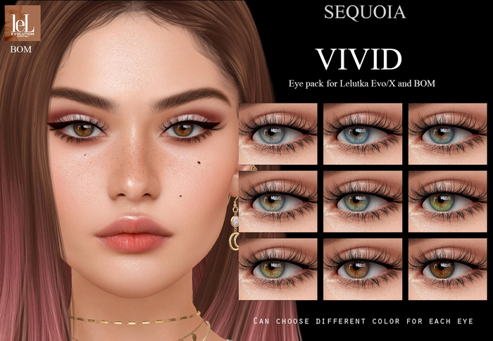 Second Life Marketplace - ::Sequoia:: Vivid eye set for Lelutka Evo/X ...
