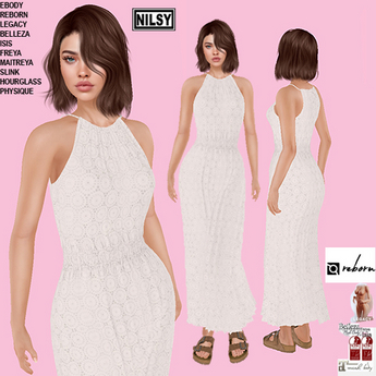 Second Life Marketplace - BRODERIE MIDI DRESS,MESH BODY