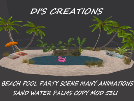 Second Life Marketplace - BEACH POOL PARTY SCENE