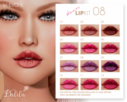 Second Life Marketplace - Dalila Shimmer Lip Kit 08
