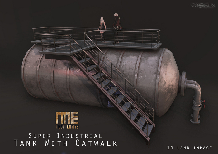 Second Life Marketplace - Mesh Entity: Super Industrial Tank With Catwalk