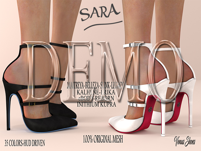 Second Life Marketplace - DEMO V.S SARA SHOES 35 COLORS FATPACK