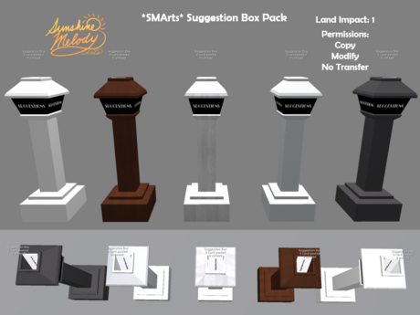 Second Life Marketplace - *SMArts* Suggestion Box Pack