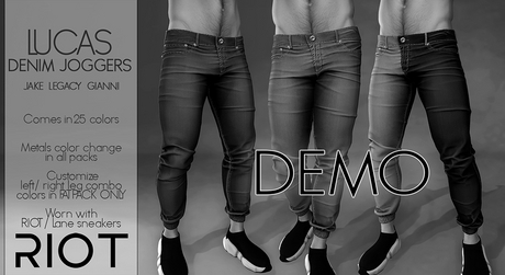 Second Life Marketplace - RIOT / Lucas Denim Jogger - Demo