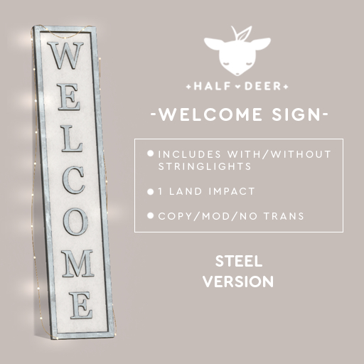 Second Life Marketplace - Welcome Sign [Steel]