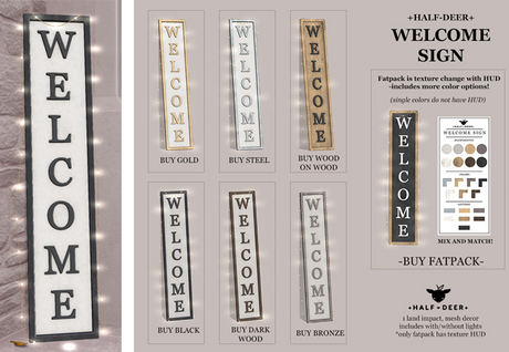 Second Life Marketplace - Welcome Sign [FATPACK W/ HUD]